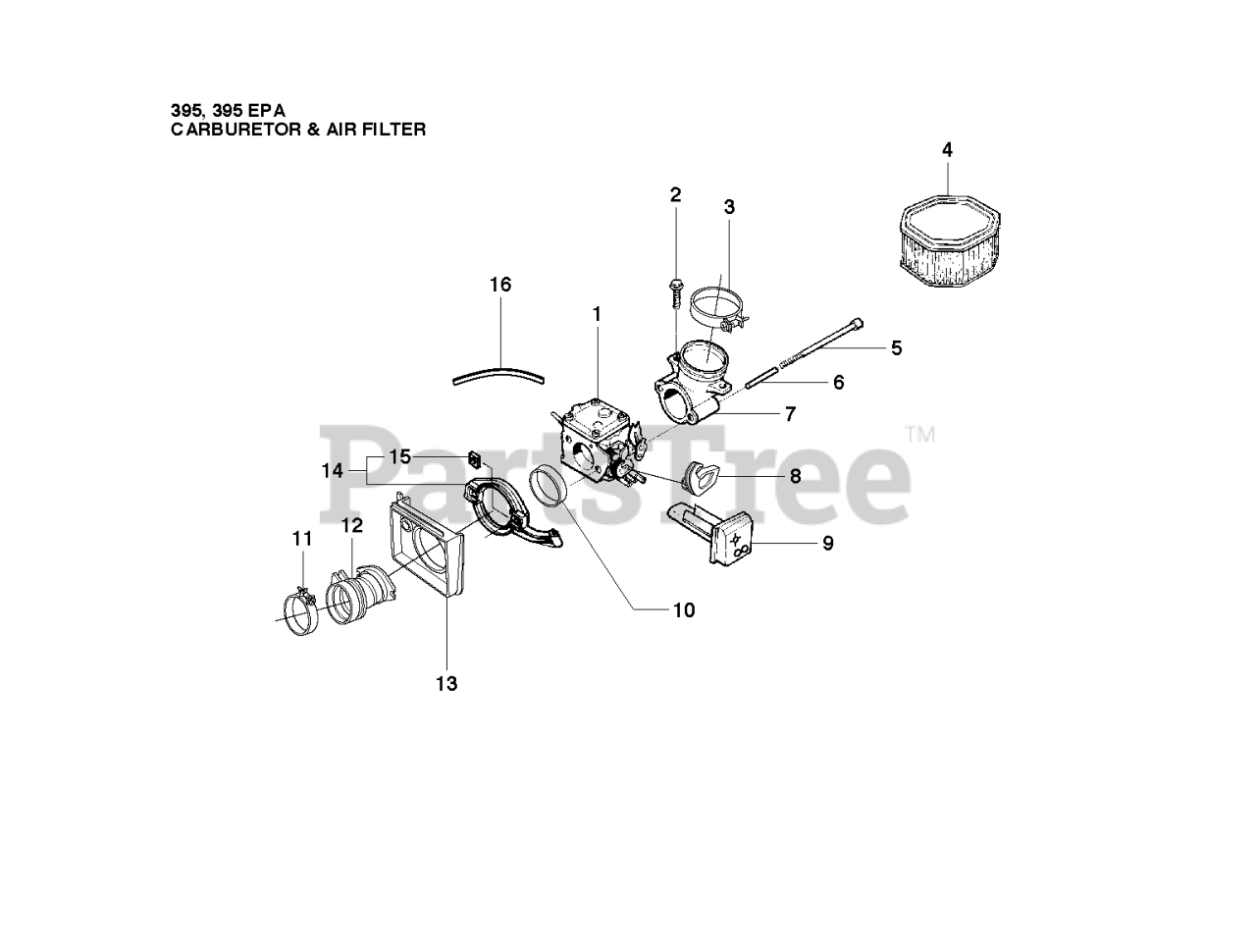 Husqvarna 395 XP/XPG - Husqvarna Chainsaw CARBURETOR & AIR FILTER Parts ...