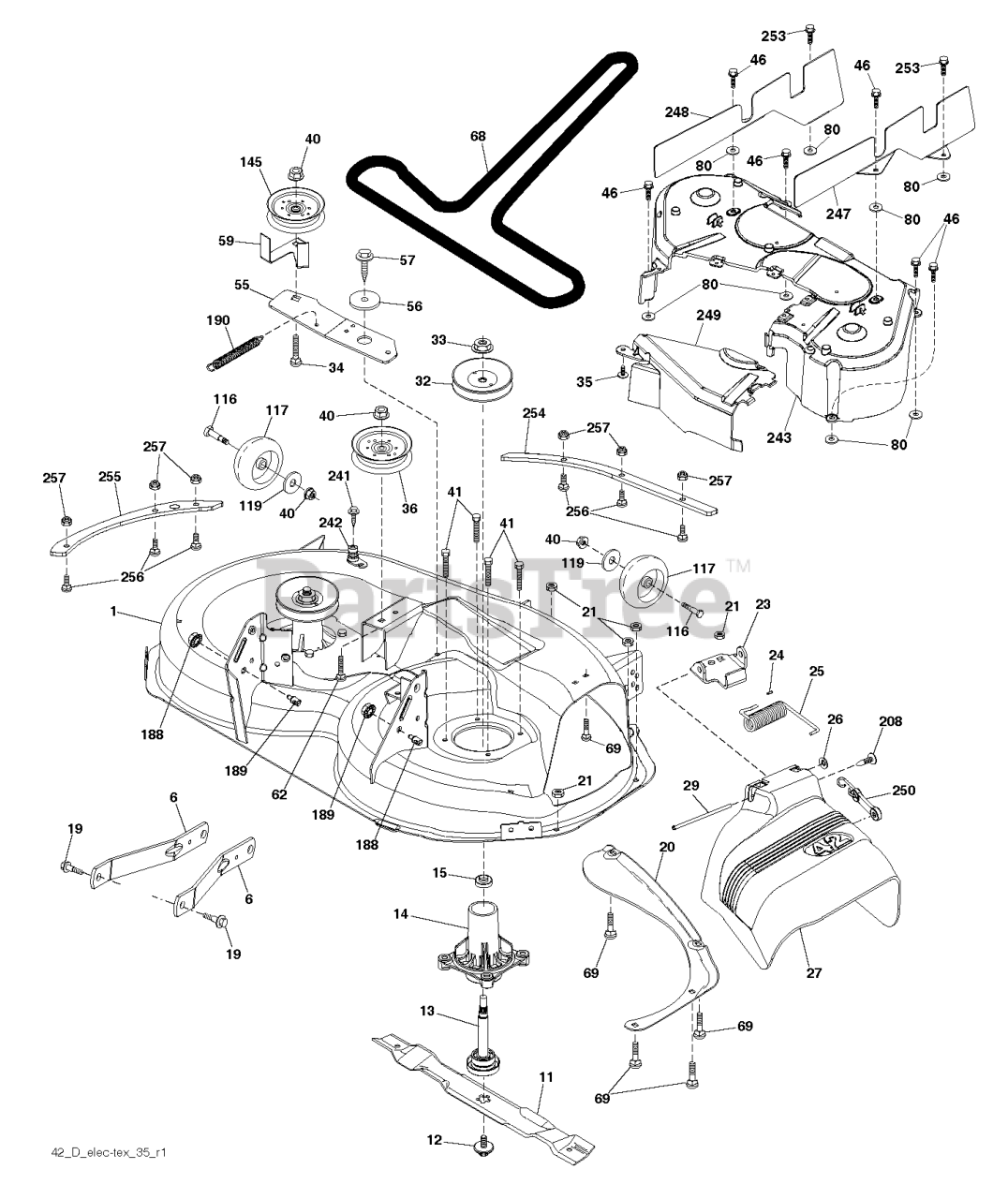 Husqvarna TS 243 T (960410413-00) - Husqvarna 42" Garden Tractor (2017 ...