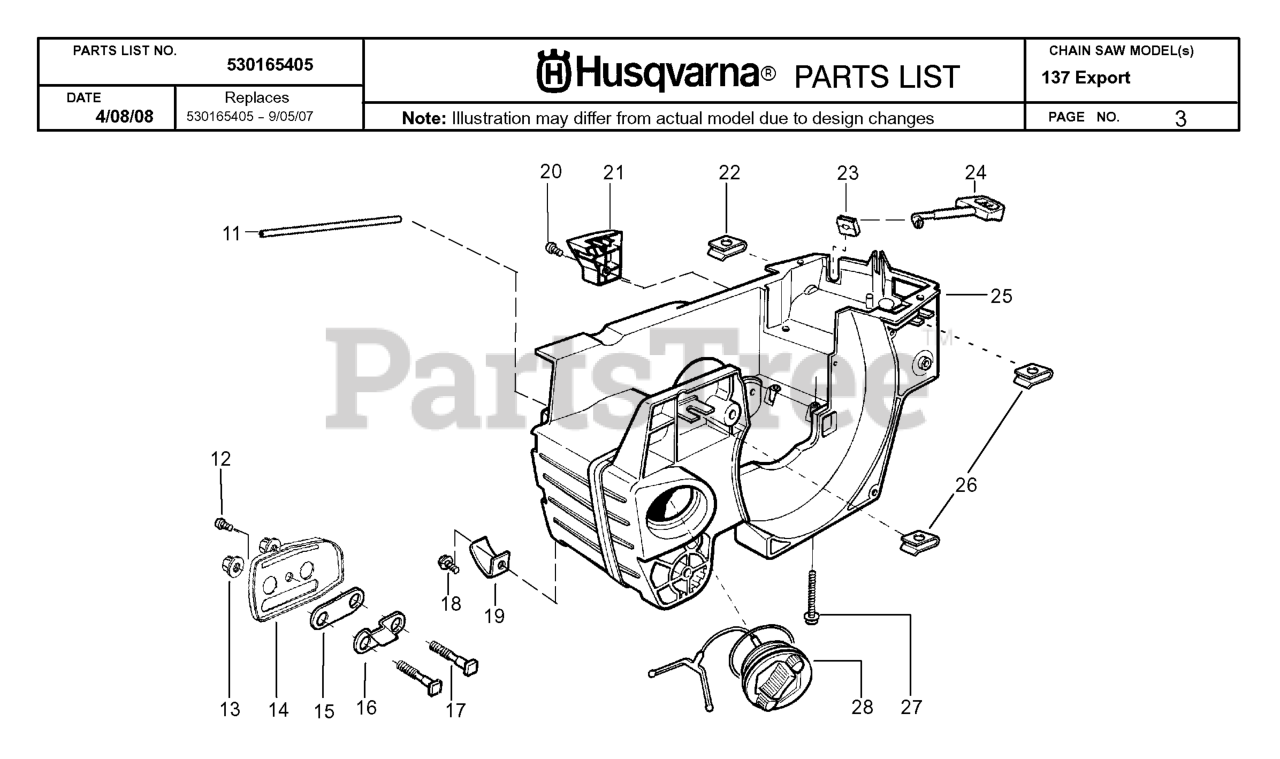 Husqvarna 137 - Husqvarna Chainsaw (SN: 20082200001 & Above) CRANKCASE ...