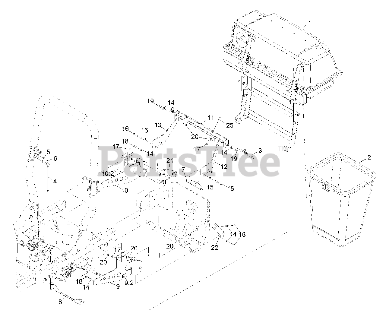 Exmark 126-6954 - Exmark Ultra Vac Bagger for Radius Mower, Heavy Duty ...
