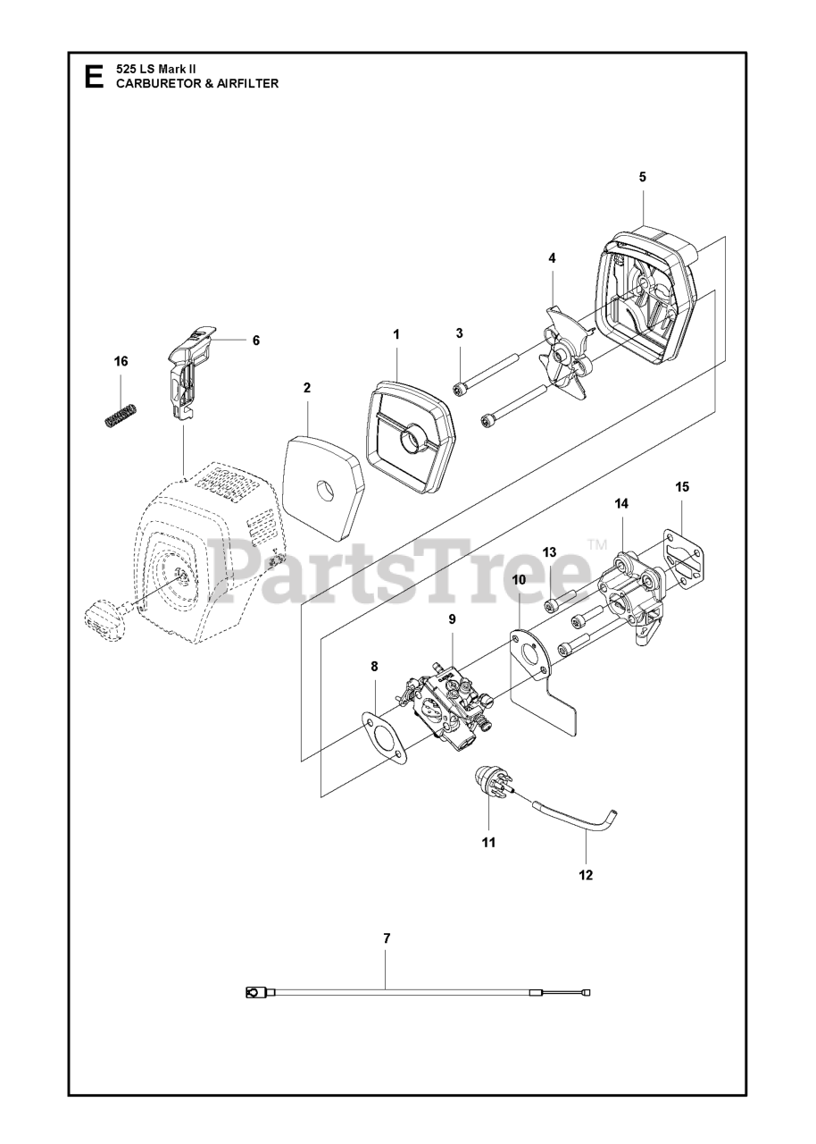 Husqvarna 525 LS Mark II - Husqvarna Brush Cutter CARBURETOR & AIR ...