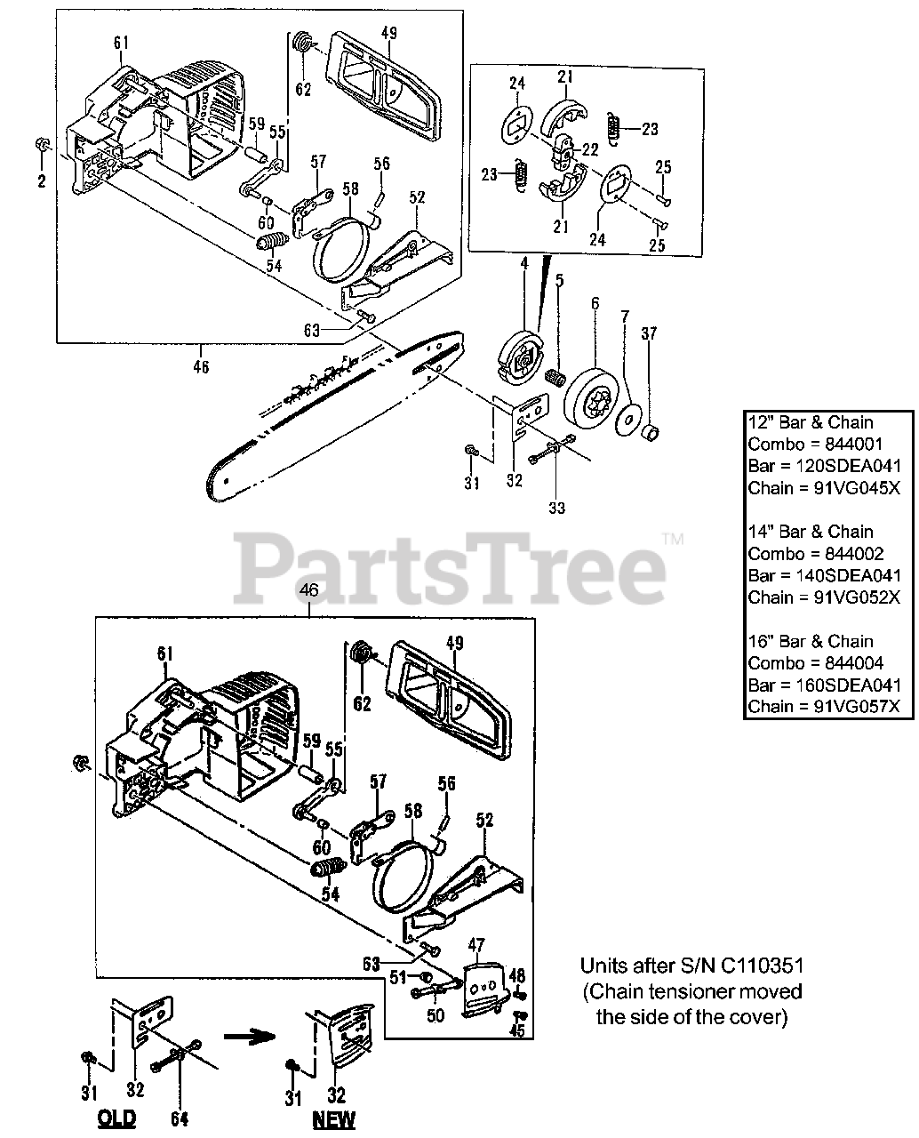 Tanaka ECS-3301B - Tanaka Chainsaw Clutch & Chain Brake Parts Lookup ...