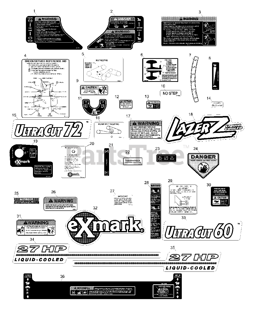 Exmark LZ27LKA724 - Exmark 72" Lazer Z Zero-Turn Mower, 27HP Kawasaki ...