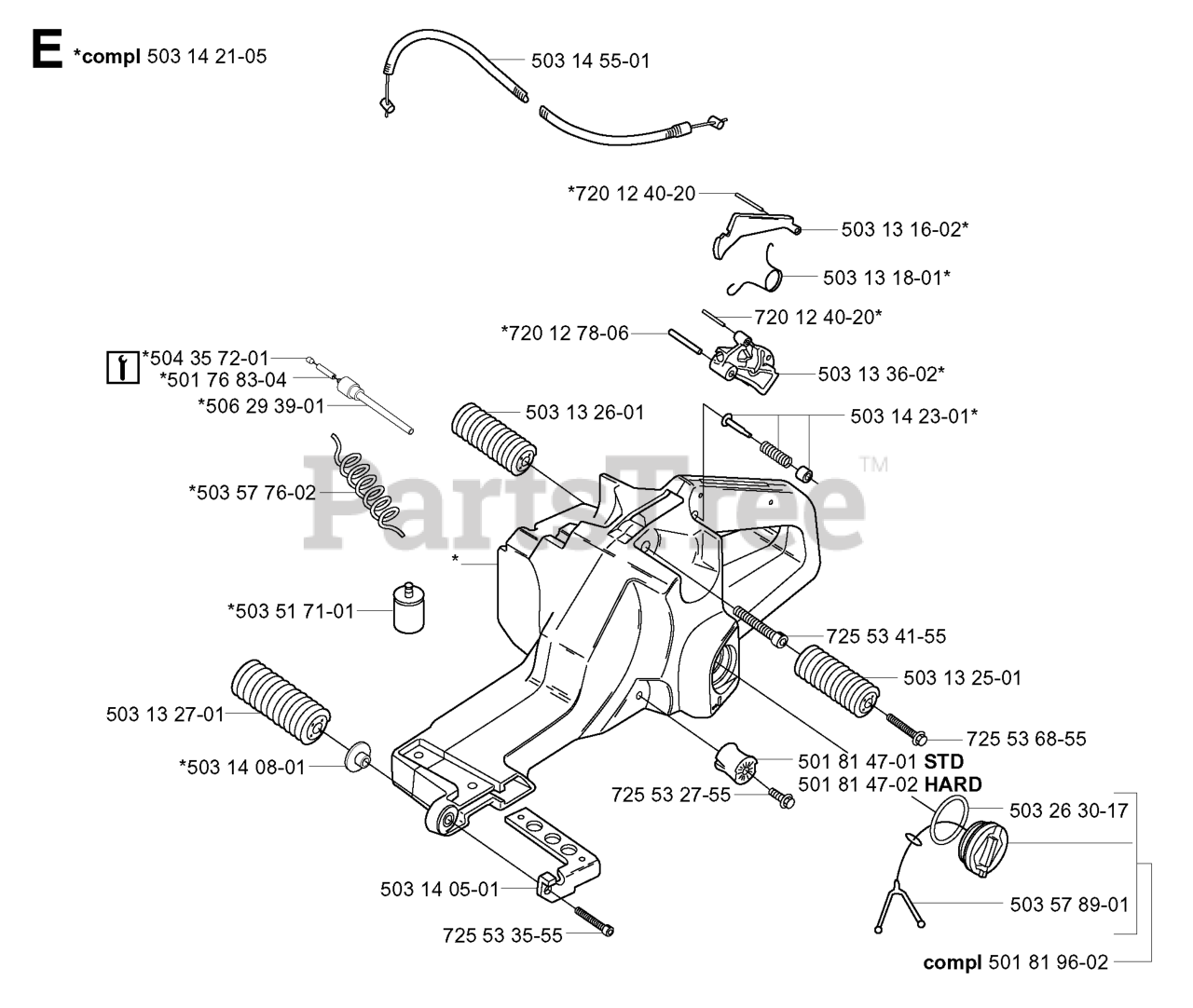 Husqvarna 3120 - Husqvarna Chainsaw (SN: 20013500001 & Above) FUEL TANK ...