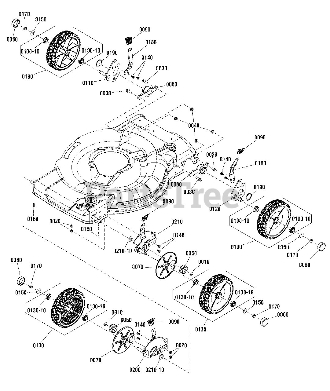 John Deere JS28 (7800824) - John Deere 22" Walk-Behind Mower (2012) Wheels & 4-Point Height-Of ...