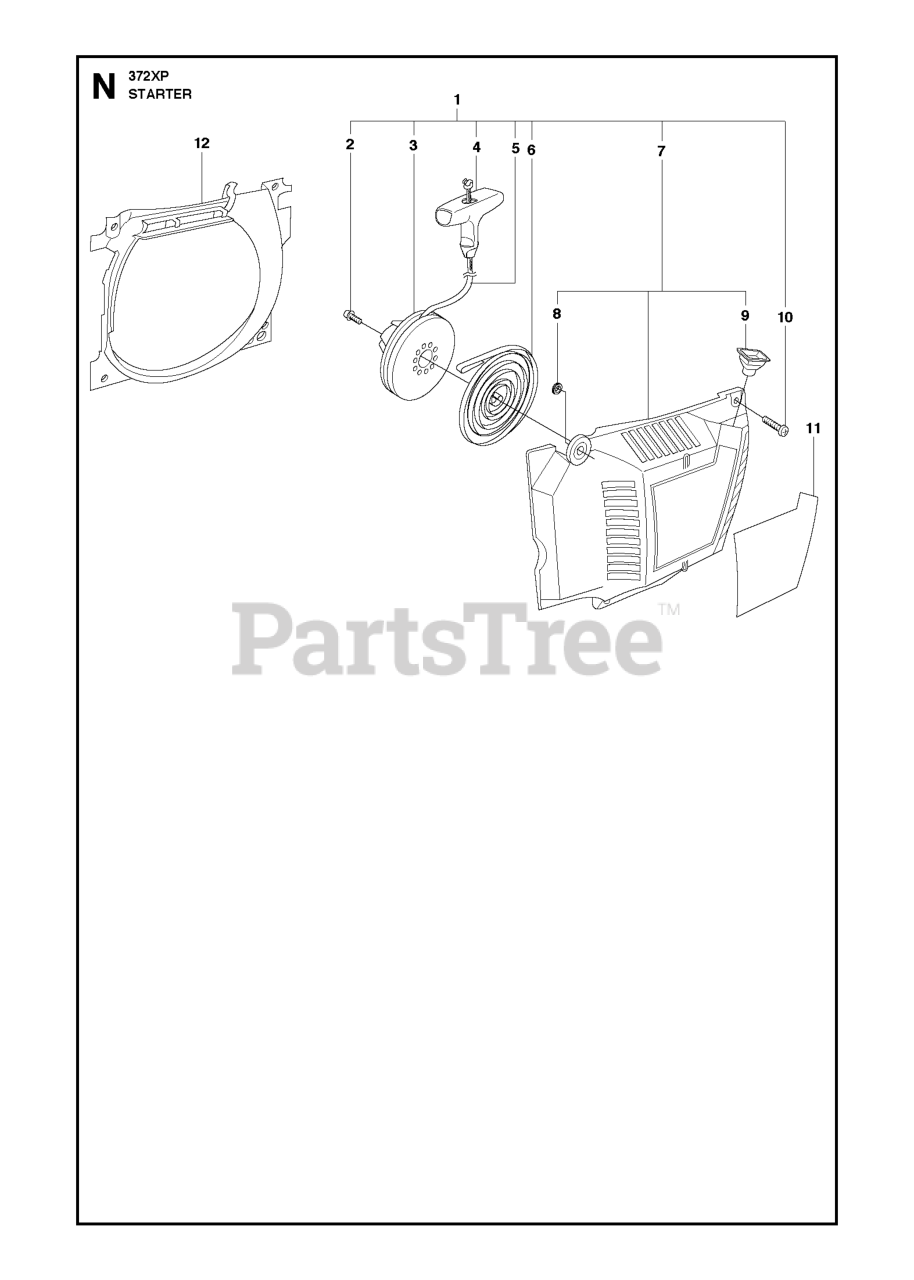 Husqvarna 372 XP/XPG - Husqvarna Chainsaw STARTER 7 Parts Lookup with ...