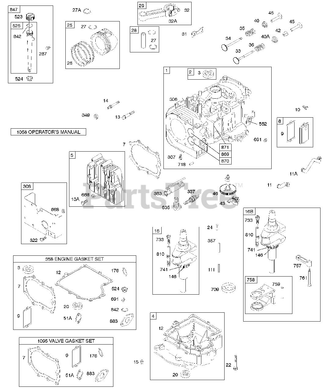 Briggs & Stratton 28D707-0123-01 - Briggs & Stratton Vertical Engine ...