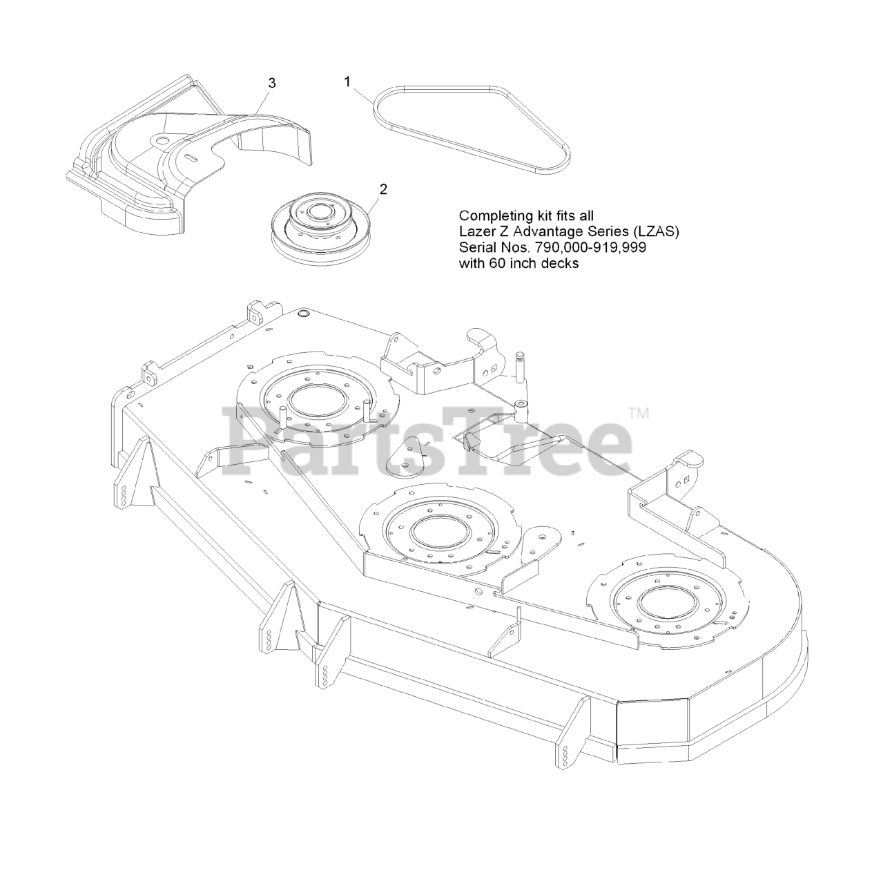 Exmark LZUV3B - Exmark Ultra Vac Triple Bagger for Lazer Z Mower (SN ...