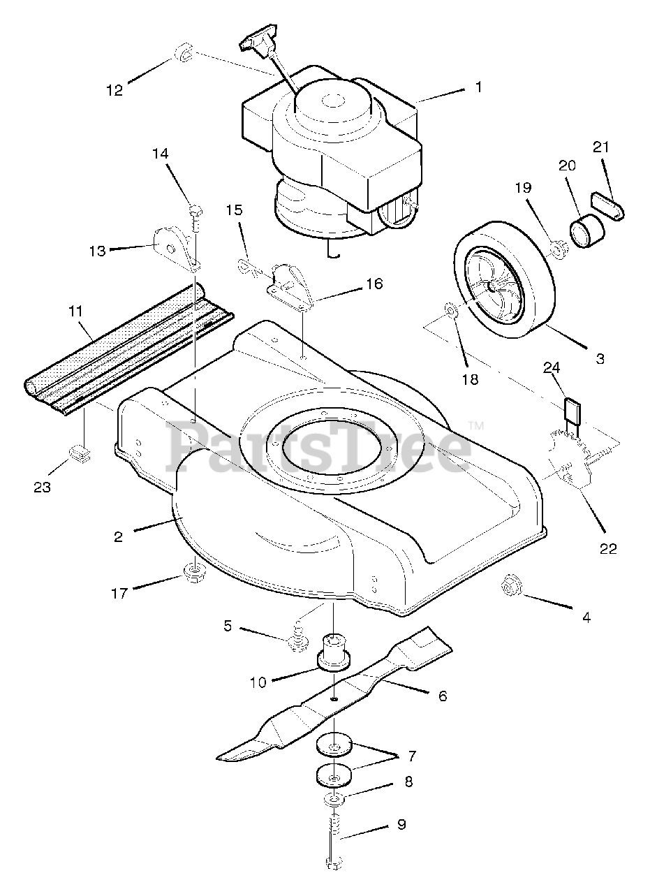 Murray 20817A - Murray 20" Walk-Behind Mower (1996) Mower Deck Assembly ...