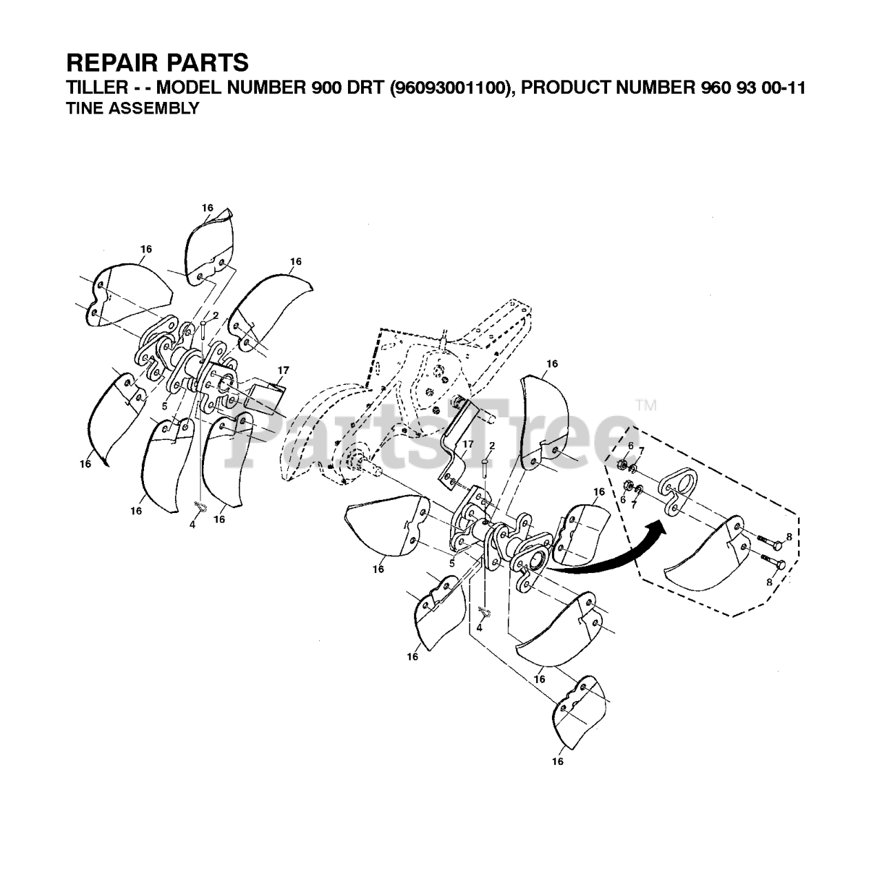 Husqvarna DRT 900 (960930011-01) - Husqvarna Rear-Tine Tiller (2010-10 ...