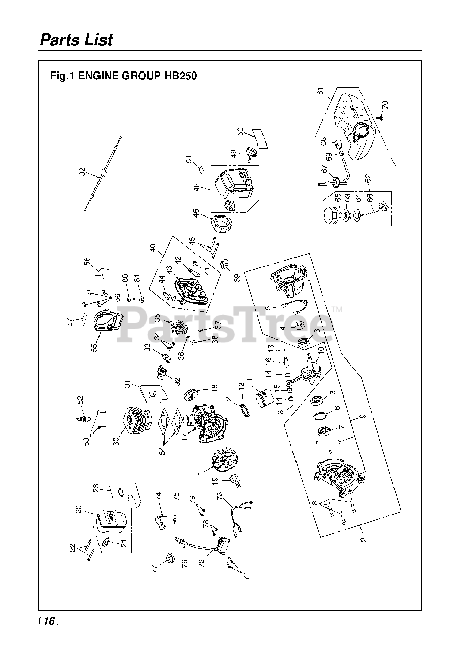 RedMax HB 250 - RedMax Handheld Blower (SN: KU413473 & Above) (2004-07 ...