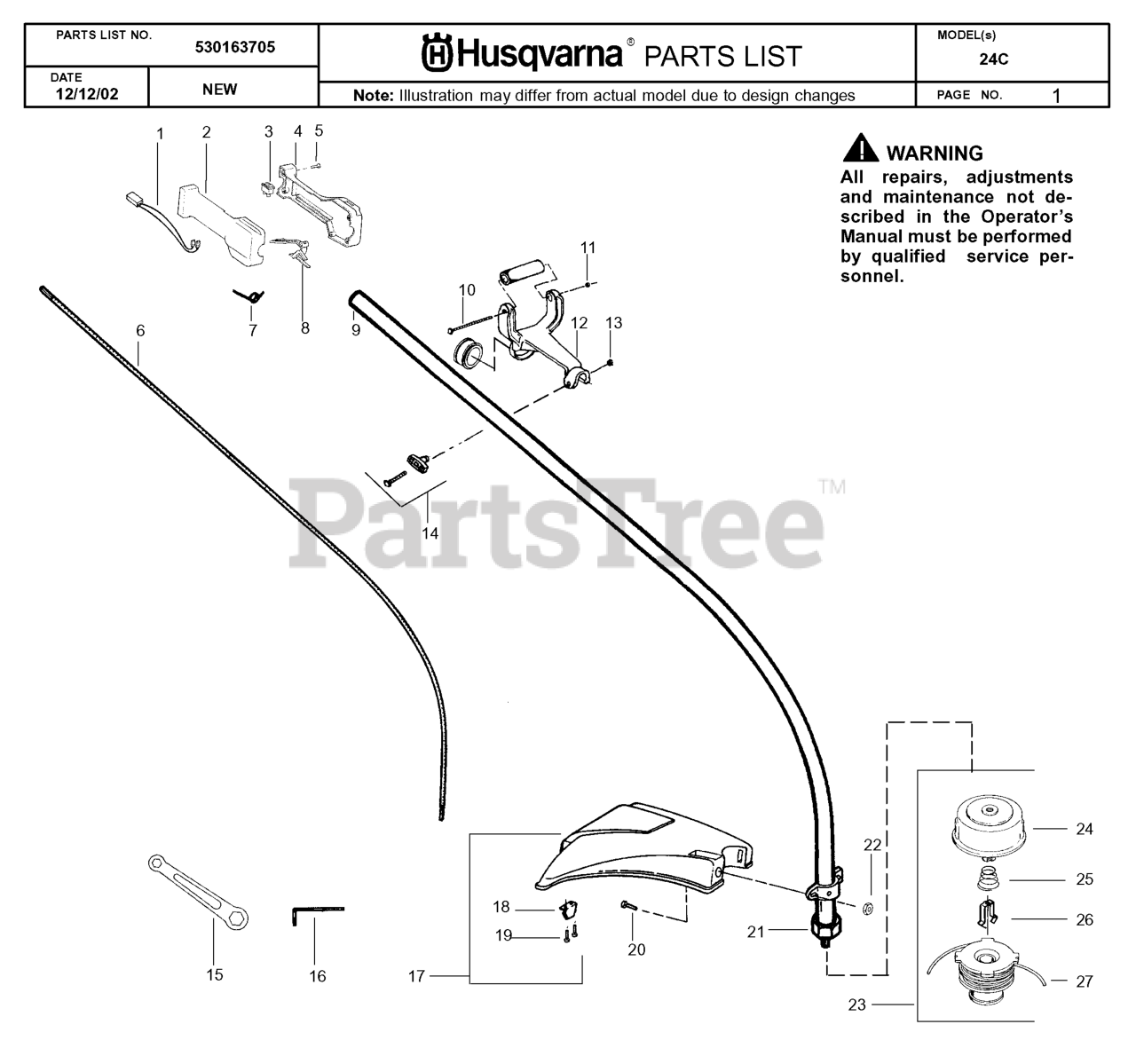 Husqvarna 24 C - Husqvarna String Trimmer (SN: 20030100001 ...