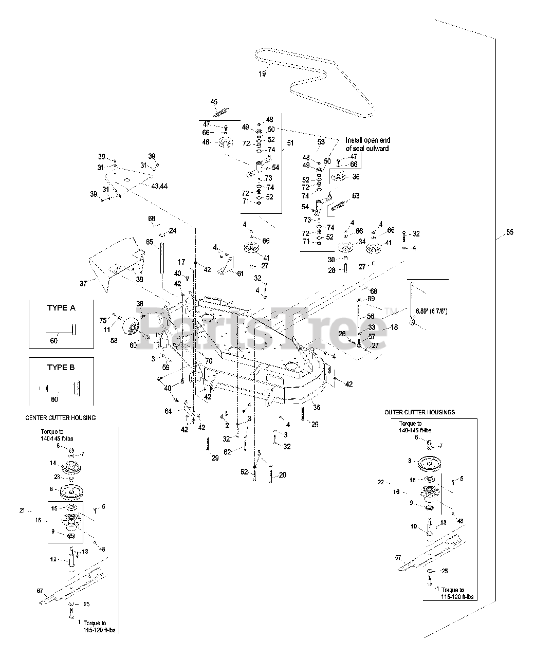 Exmark FMD604 - Exmark 60" Turf Ranger Front Mount Mower (SN: 510000 ...