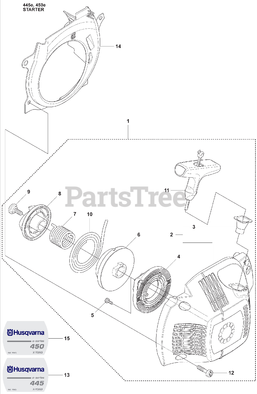Husqvarna 450 e - Husqvarna Chainsaw (2009-02) Starter Parts Lookup ...