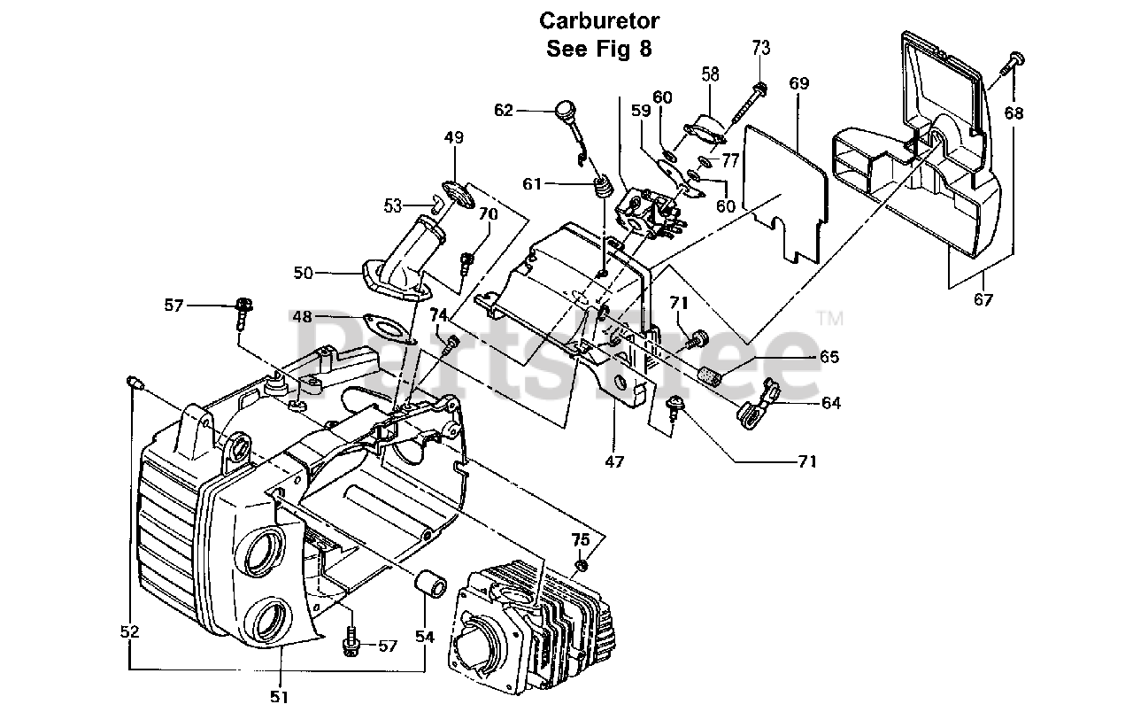 Tanaka TCS-3401 - Tanaka Professional Pole Saw Engine Case, Air Box ...
