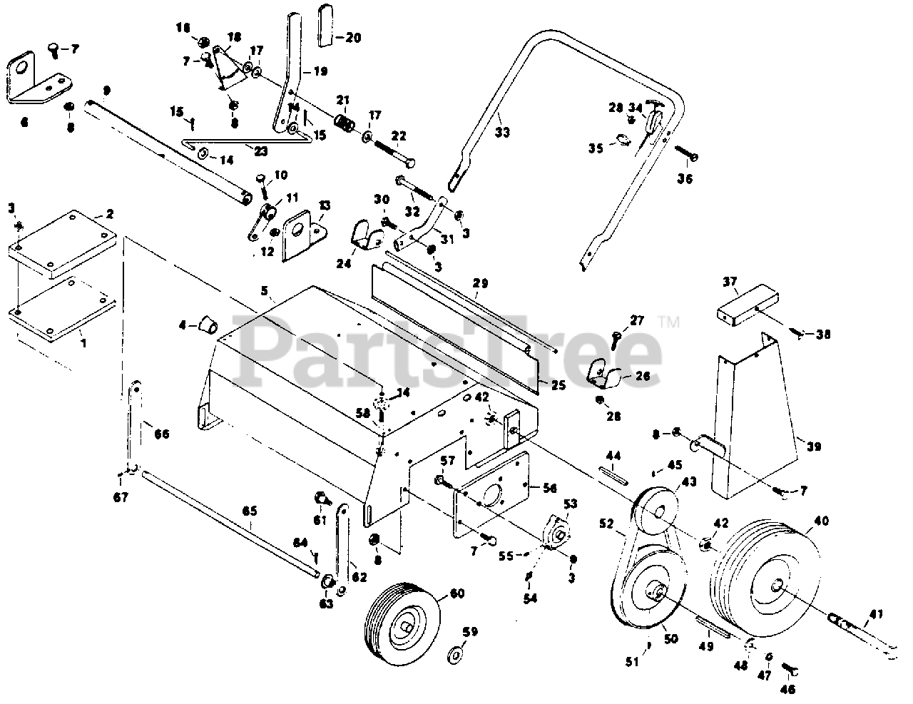 Exmark TR-5000 - Exmark Walk-Behind Turf Rake (SN: 000001 - 029999 ...