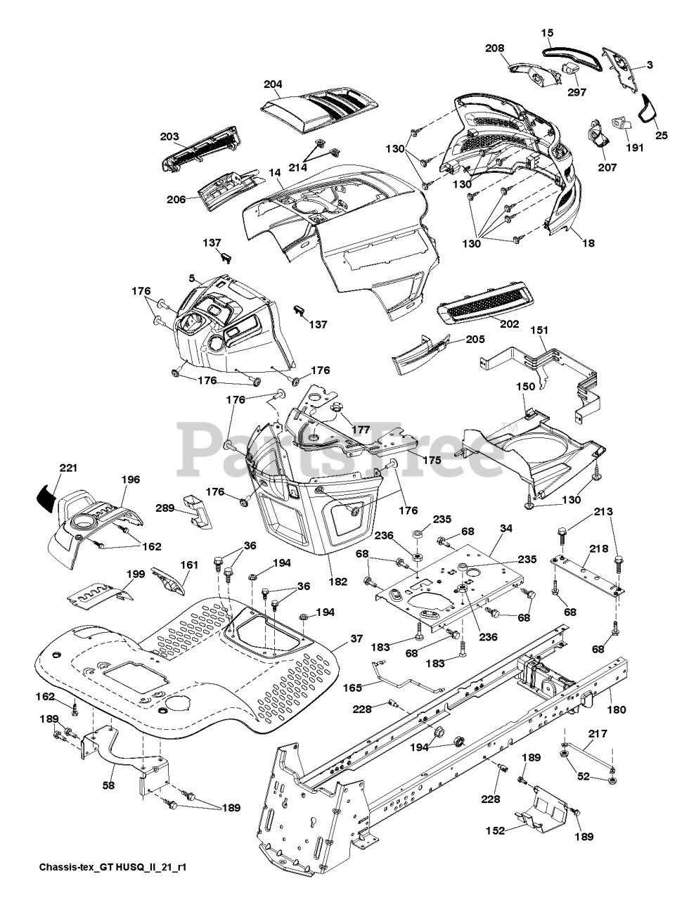 Husqvarna LGT 2554 (960450028-00) - Husqvarna 54" Lawn Tractor (2010-11 ...