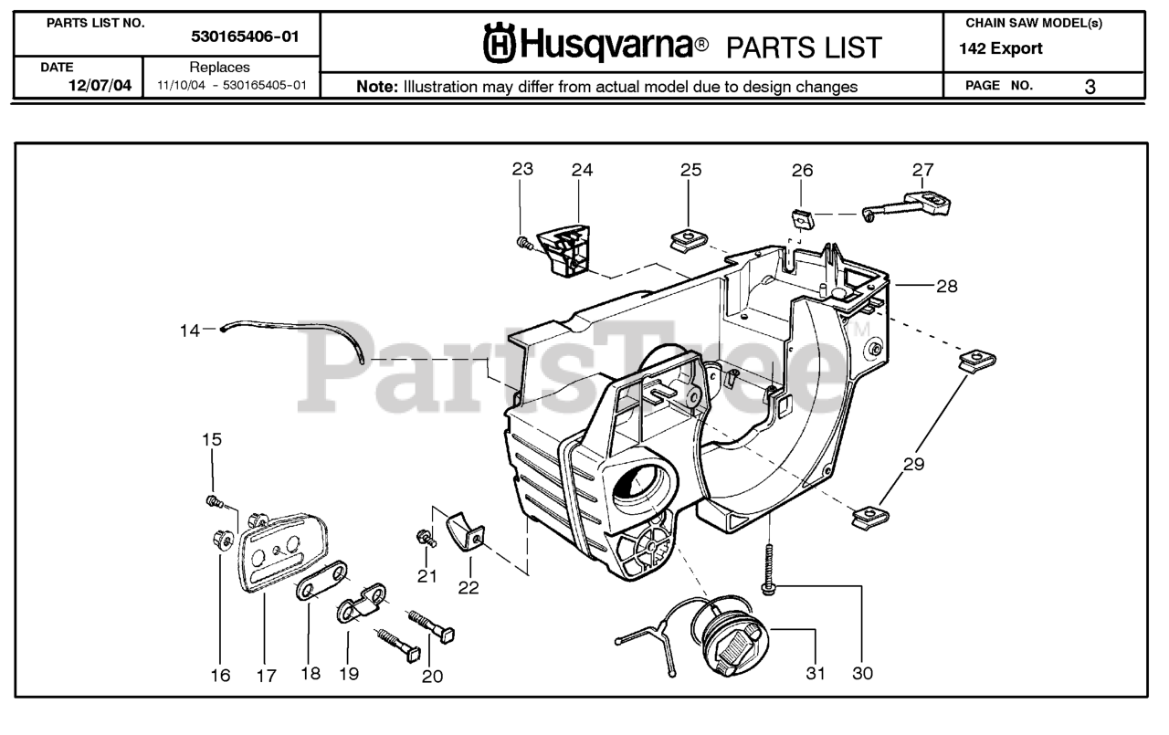 Husqvarna 142 - Husqvarna Chainsaw (SN: 20050100001 - 20064900000 ...
