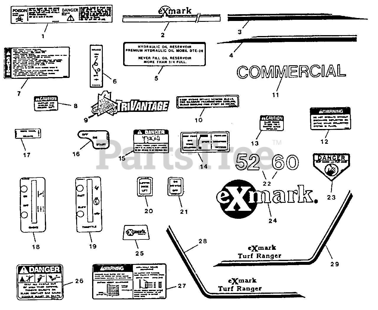 Exmark FMD52 - Exmark 52" Turf Ranger Front Mount Mower (SN: 090000 ...
