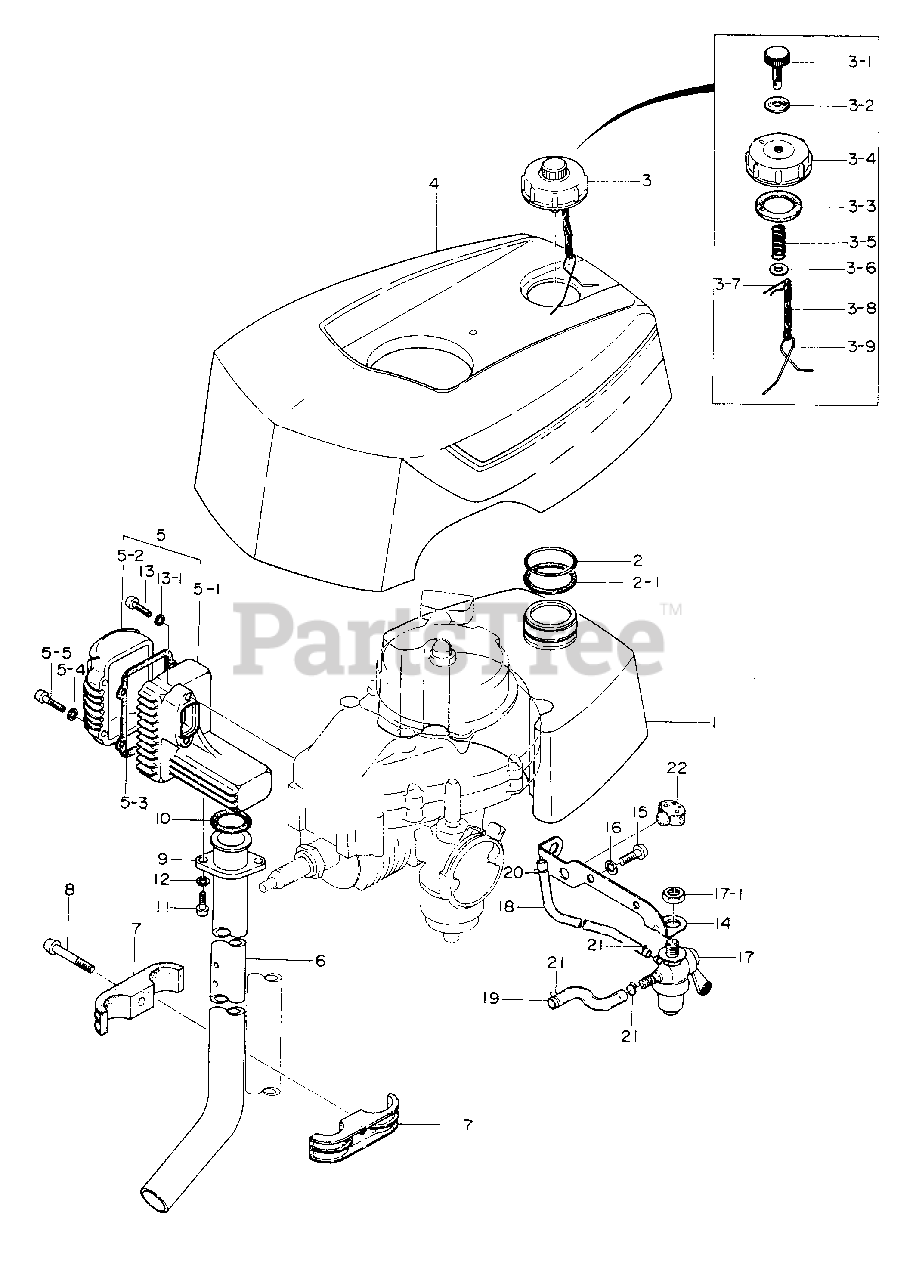 Tanaka TOB-12B - Tanaka 1.2HP Outboard Engine Shroud Parts Lookup with ...