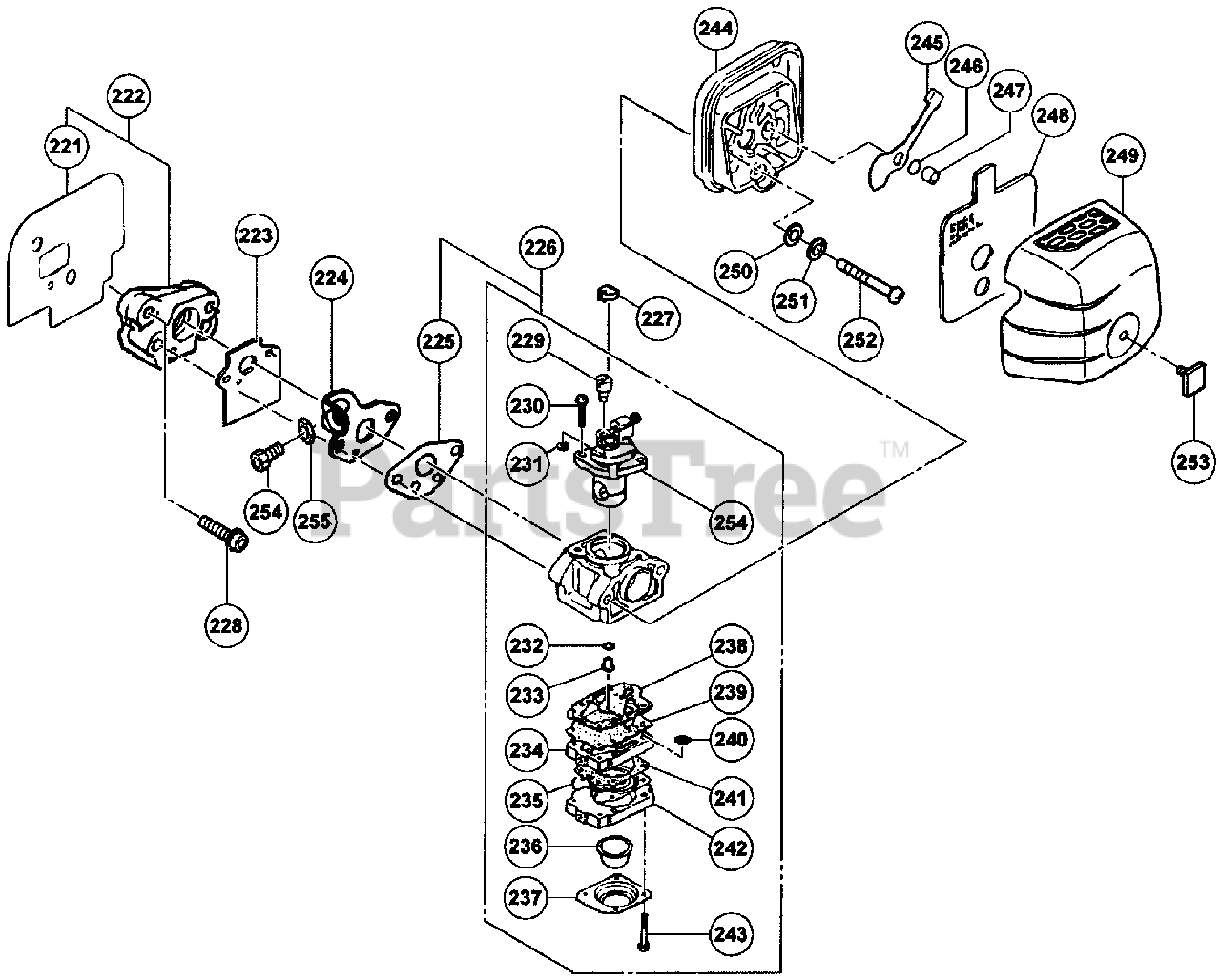 Tanaka TBC-240PFCS - Tanaka String Trimmer Carburetor & Air Filter ...