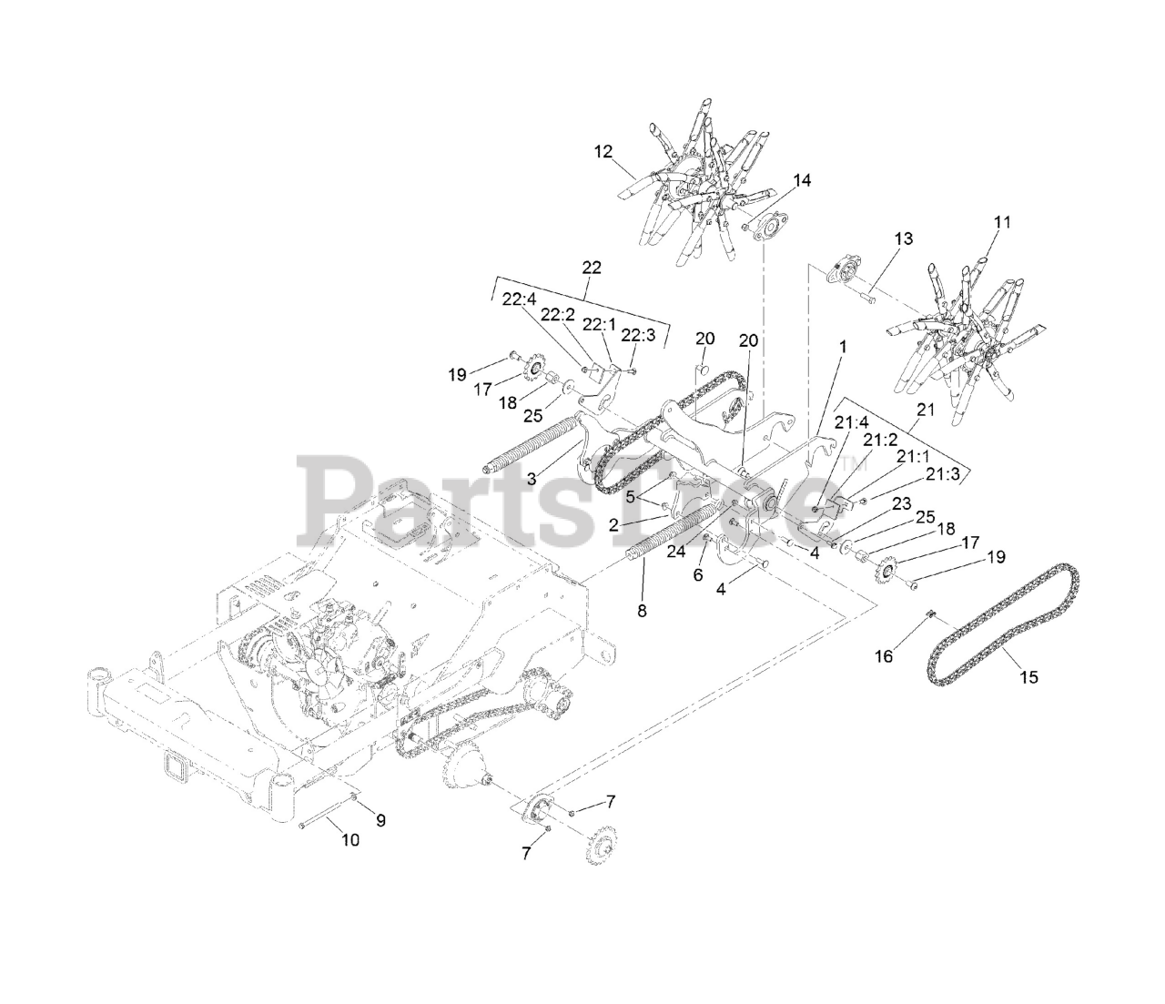 Exmark ZA3624 - Exmark 24" Z-Aerate Stand-On Aerator, Kohler CH440 (SN ...