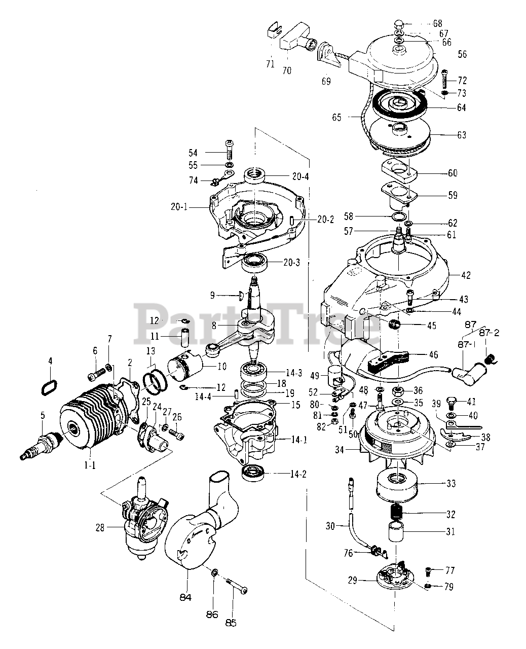 Tanaka TOB-12B - Tanaka 1.2HP Outboard Engine Engine (Part 1) Parts ...