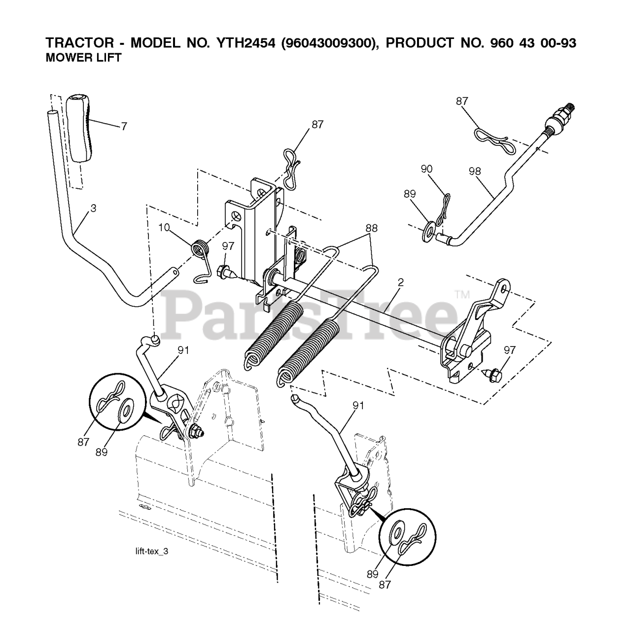Husqvarna YTH 2454 (960430093-00) - Husqvarna 54" Yard Tractor (2009-10 ...