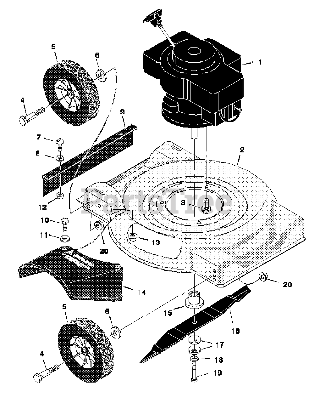 Murray 20103x4A - Murray 20" Walk-Behind Mower (1997) Mower Housing ...