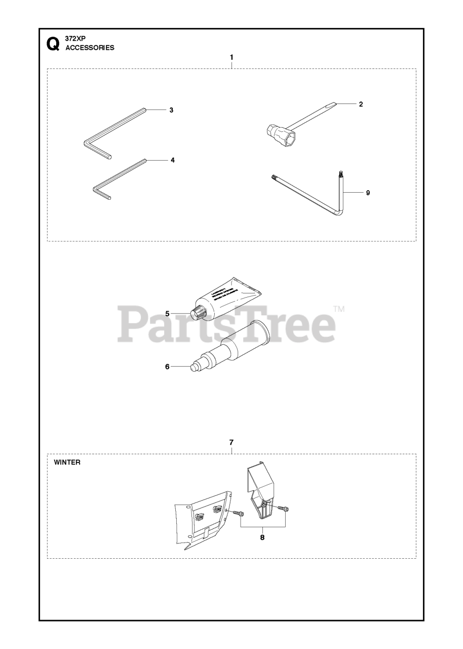Husqvarna 372 XP/XPG - Husqvarna Chainsaw ACCESSORIES 5 Parts Lookup ...