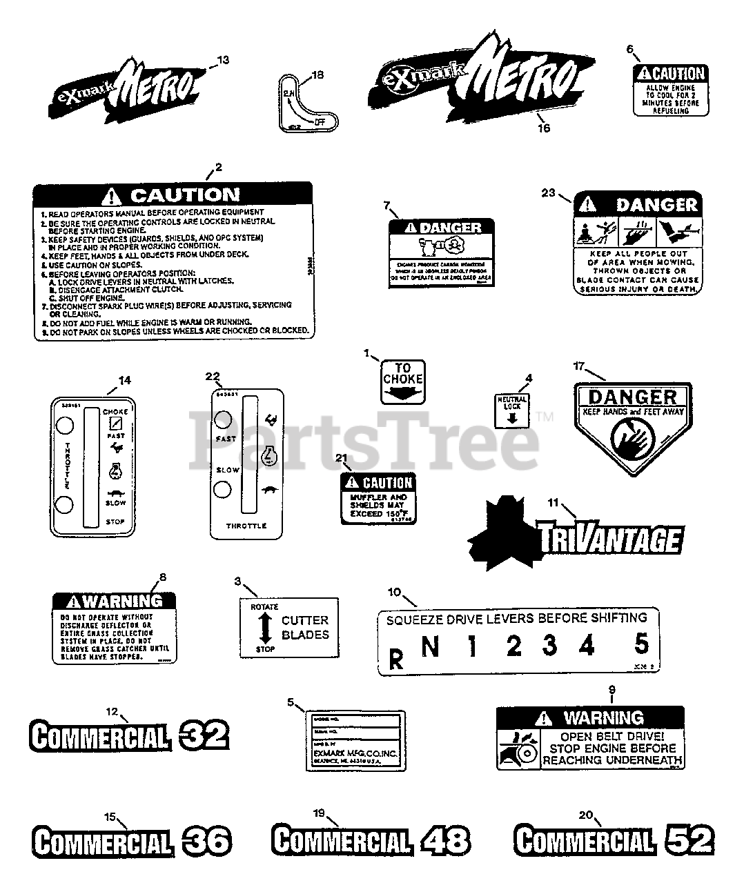 Exmark M36-12.5KO-5 - Exmark 36" Metro Walk-Behind Mower, 12.5hp Kohler ...