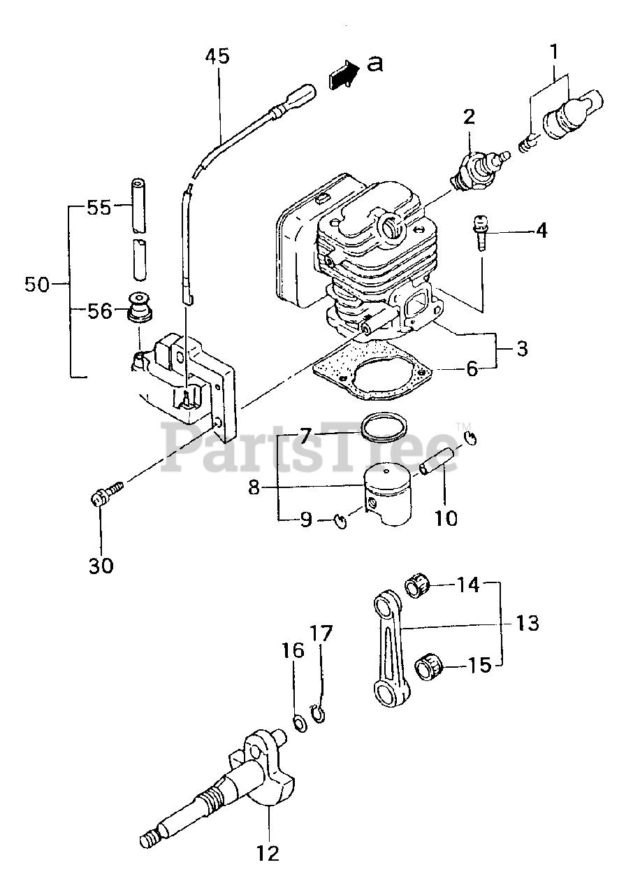 Tanaka TBC-2251 - Tanaka String Trimmer Engine / Cylinder, Piston ...