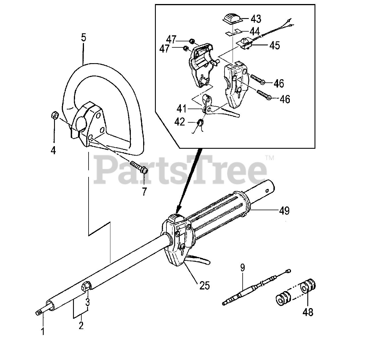 Tanaka TBC-255PF - Tanaka String Trimmer Drive Shaft & Front Handle ...