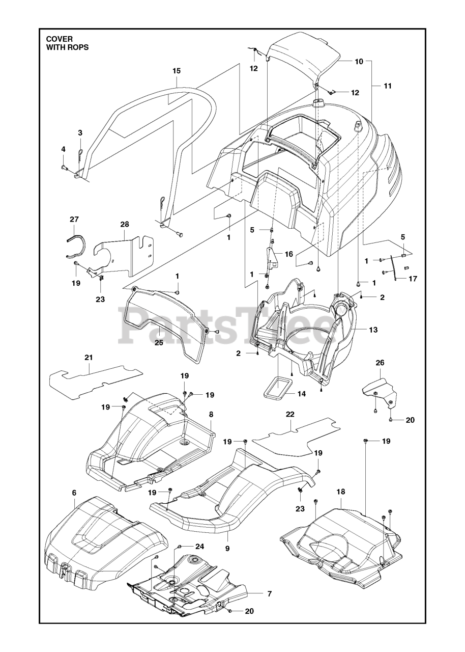 Husqvarna P 524 EFI - Husqvarna Swedish Riding Mower (Original) COVER Parts Lookup with Diagrams ...