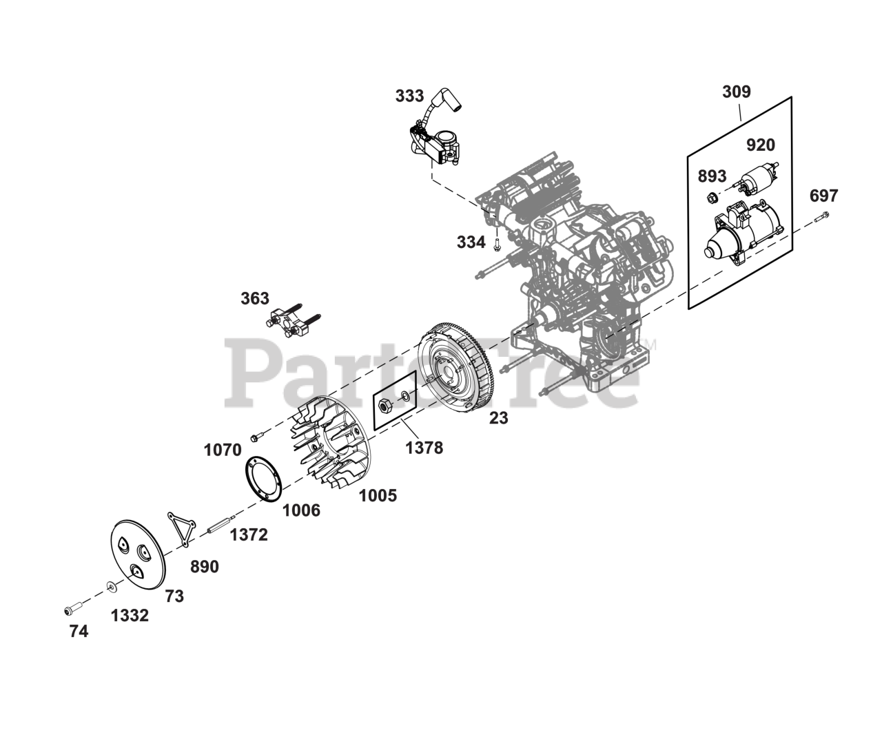 Briggs & Stratton 61G277-0016-J1 - Briggs & Stratton Horizontal Engine ...