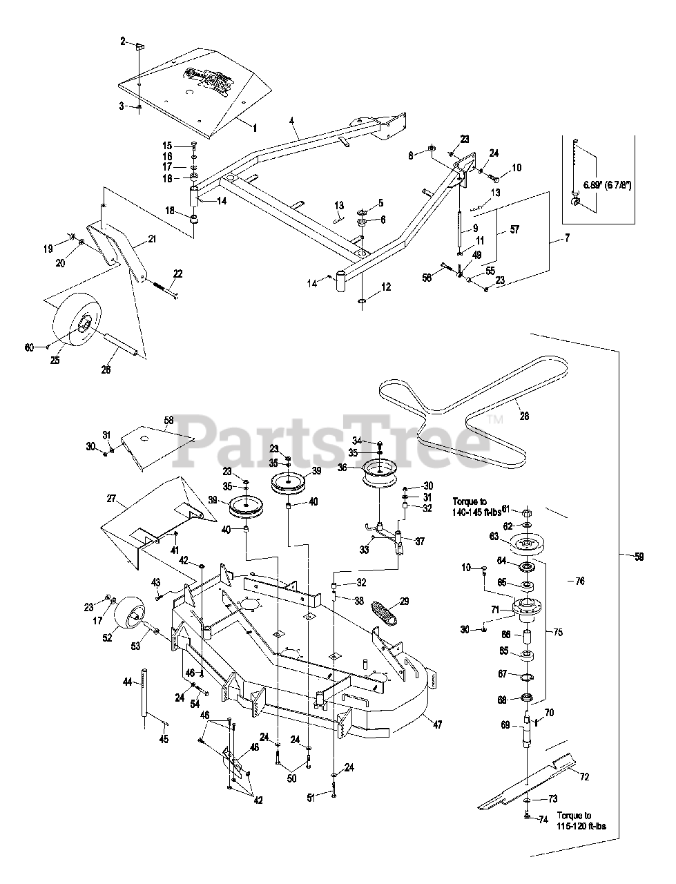 Exmark TT3615KAC - Exmark 36" Turf Tracer HP Walk-Behind Mower, 15hp ...