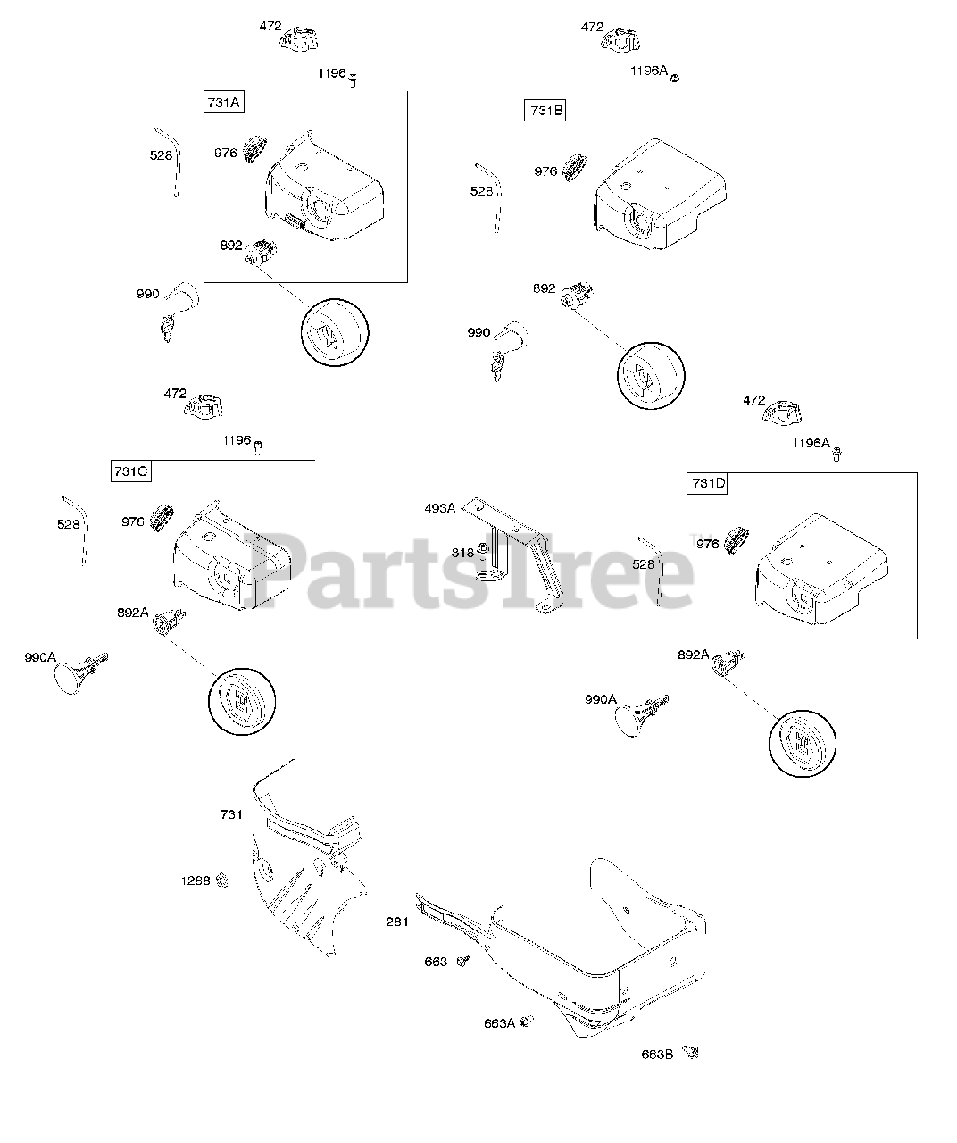 Briggs & Stratton 13A137-0004-F1 - Briggs & Stratton Horizontal Engine ...