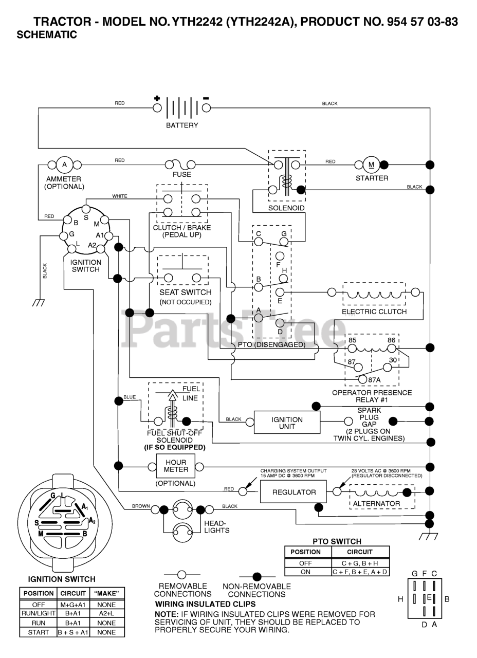 Husqvarna YTH 2242 (954570383) - Husqvarna 42" Yard Tractor (2003-01 ...