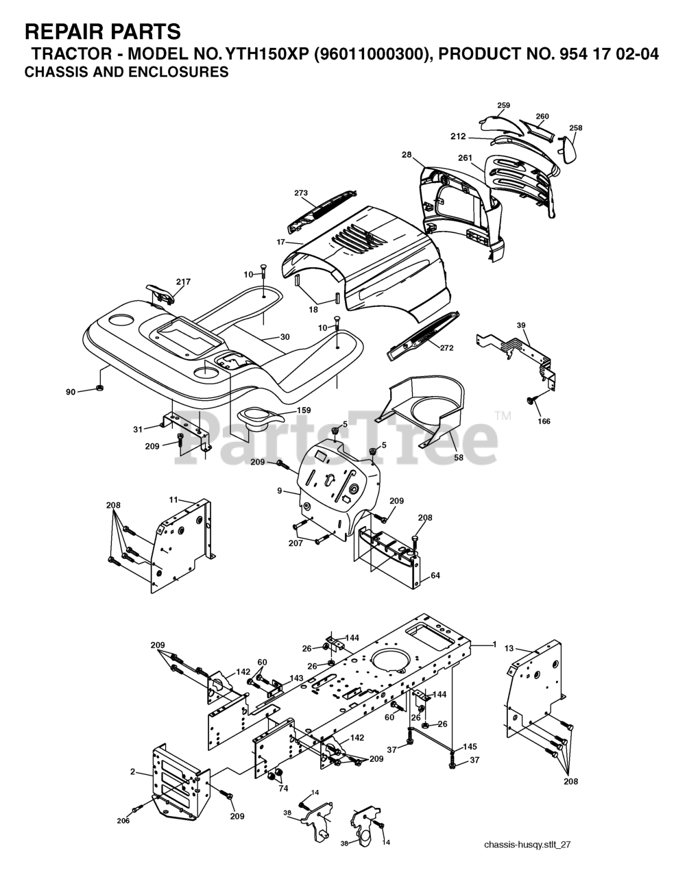 Husqvarna YTH 150 XP (960110003-00) - Husqvarna Yard Tractor (2005-01 ...