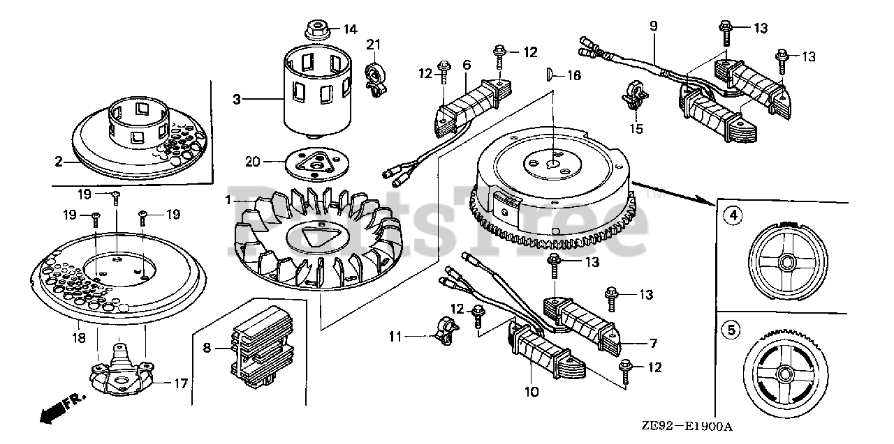 Honda GXV340 K2 DA33 (GJ02) - Honda Engine, Made in USA (SN: GJ02 ...