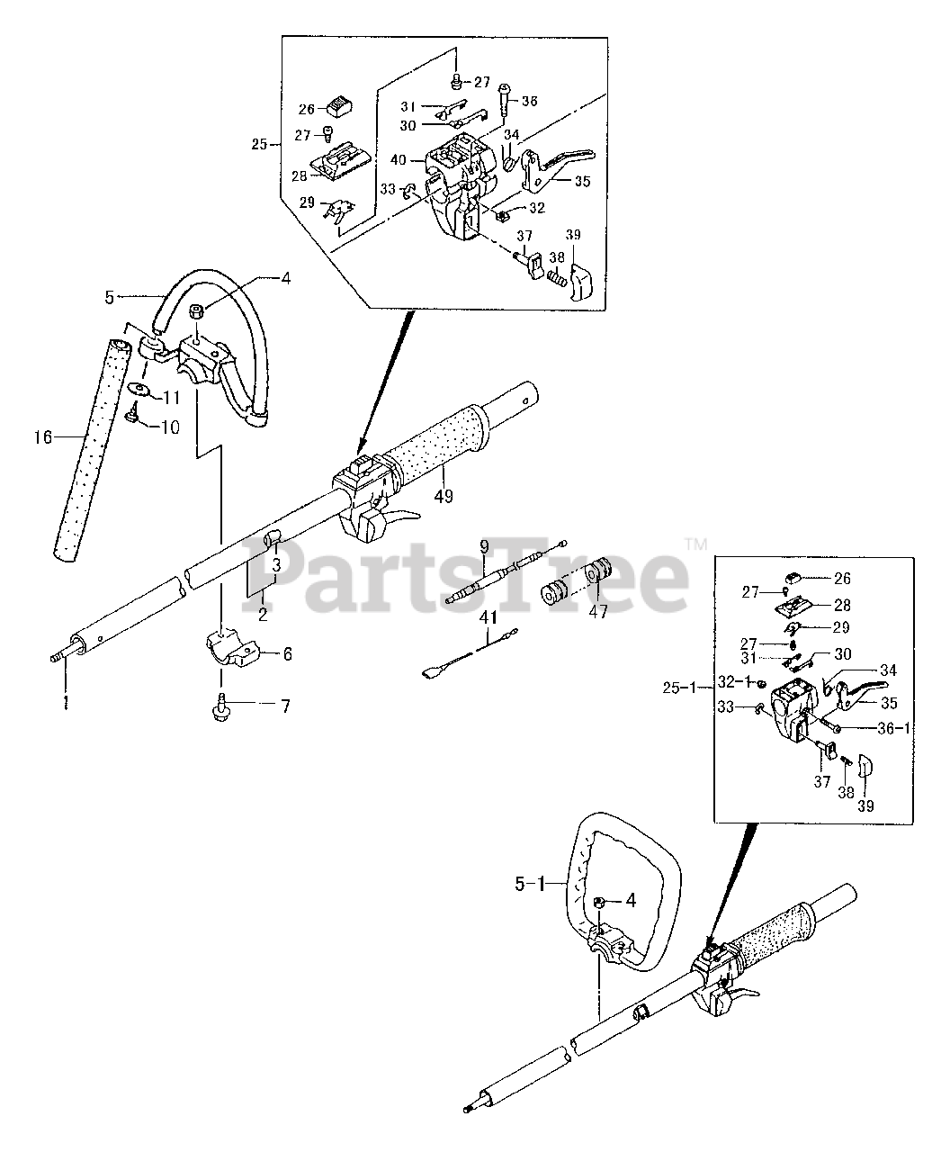 Tanaka TBC-2510 - Tanaka String Trimmer Handles, Throttle Lever, Shaft ...