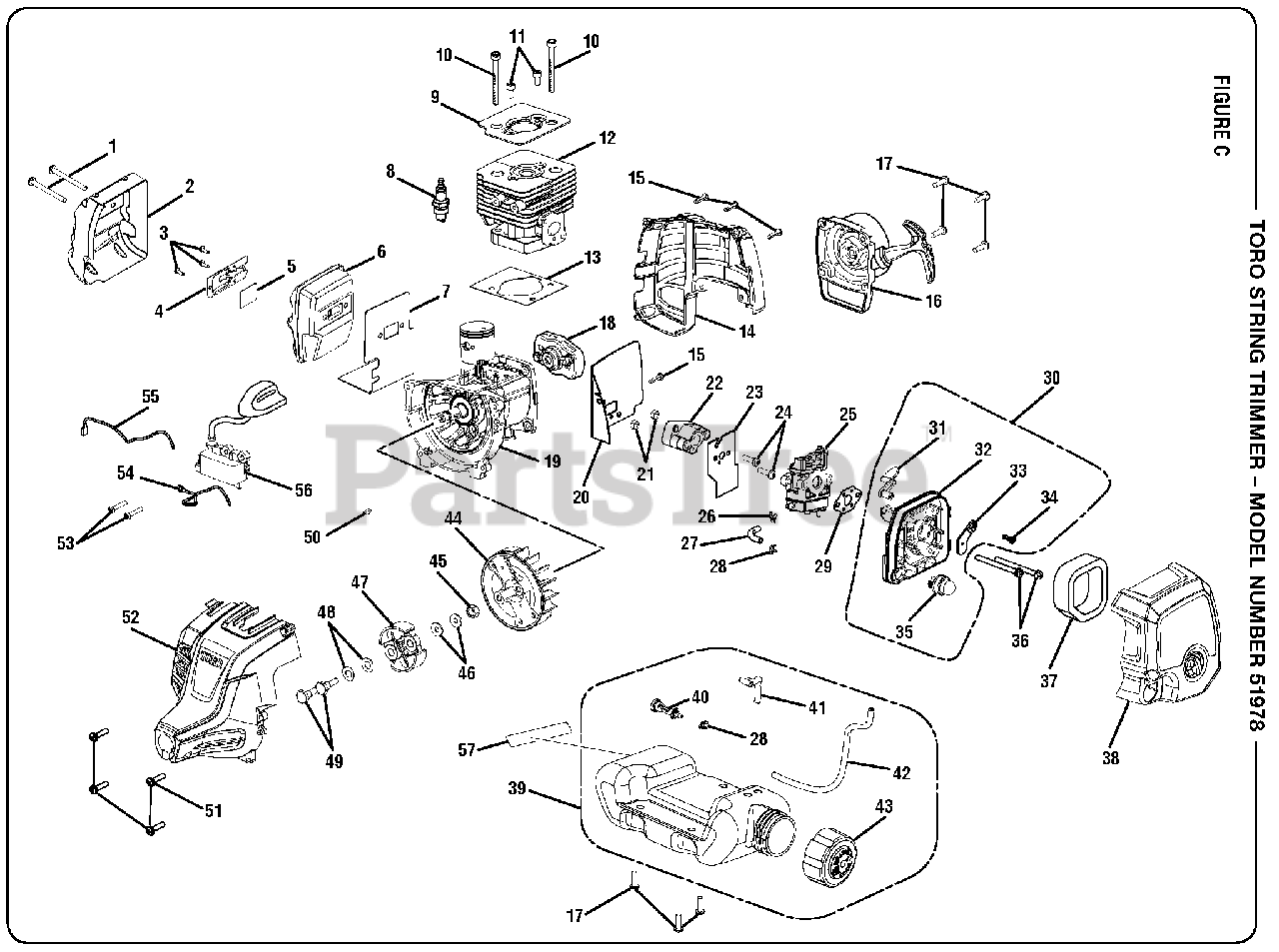 Toro 51978 - Toro 18" Straight Shaft String Trimmer (SN: 314000001 ...