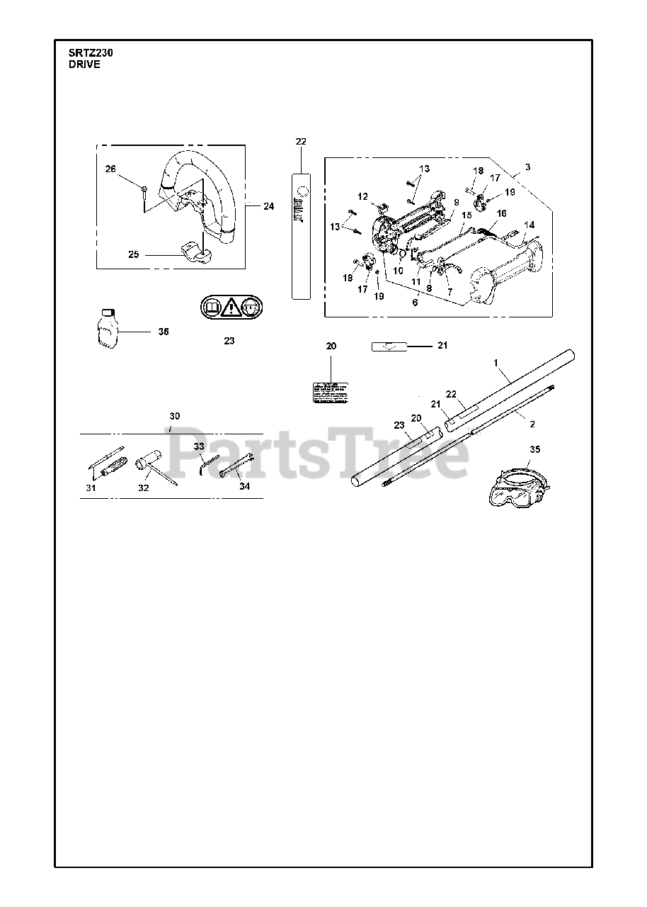 RedMax SRTZ 230-1 - RedMax Short Reach Hedge Trimmer (2017-02) DRIVE ...