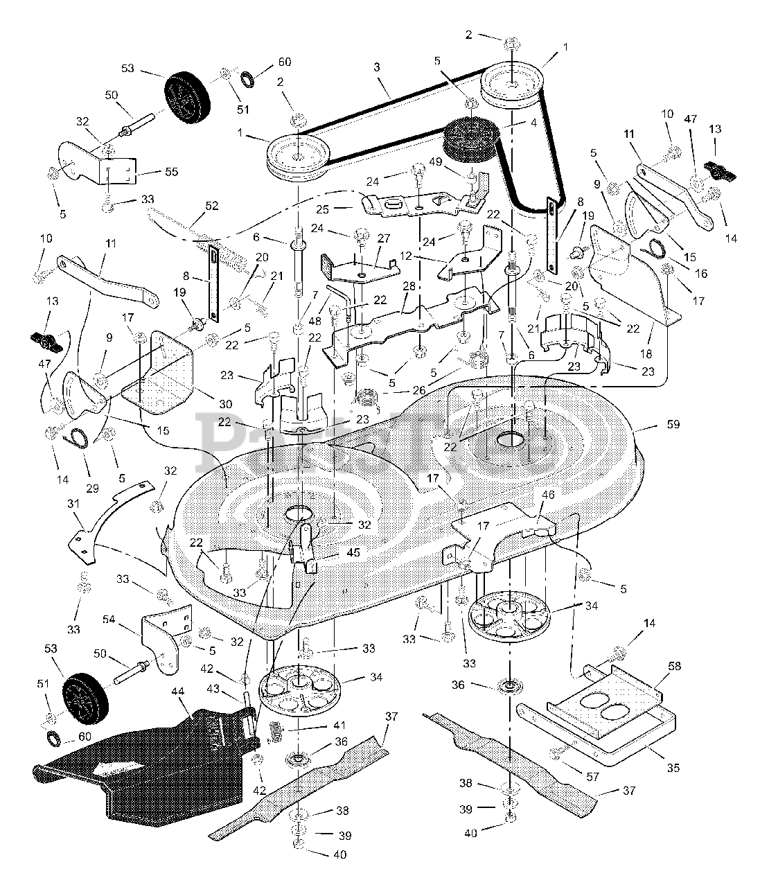 Murray 42514x8A - Murray 42" Lawn Tractor (2000) Mower Housing Parts ...