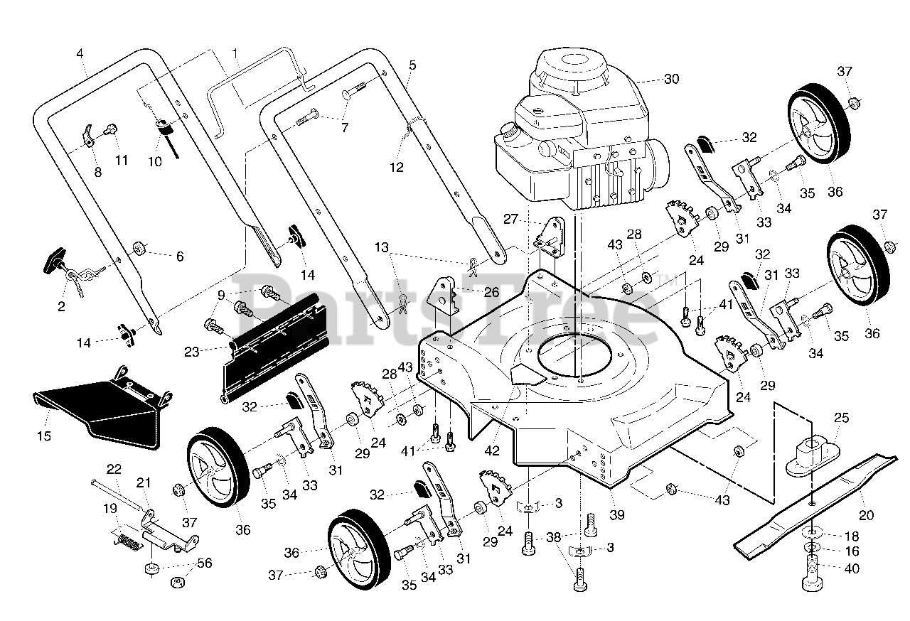 Murray 20P45L00 (96117001700) - Murray 20" Walk-Behind Mower (2013 ...