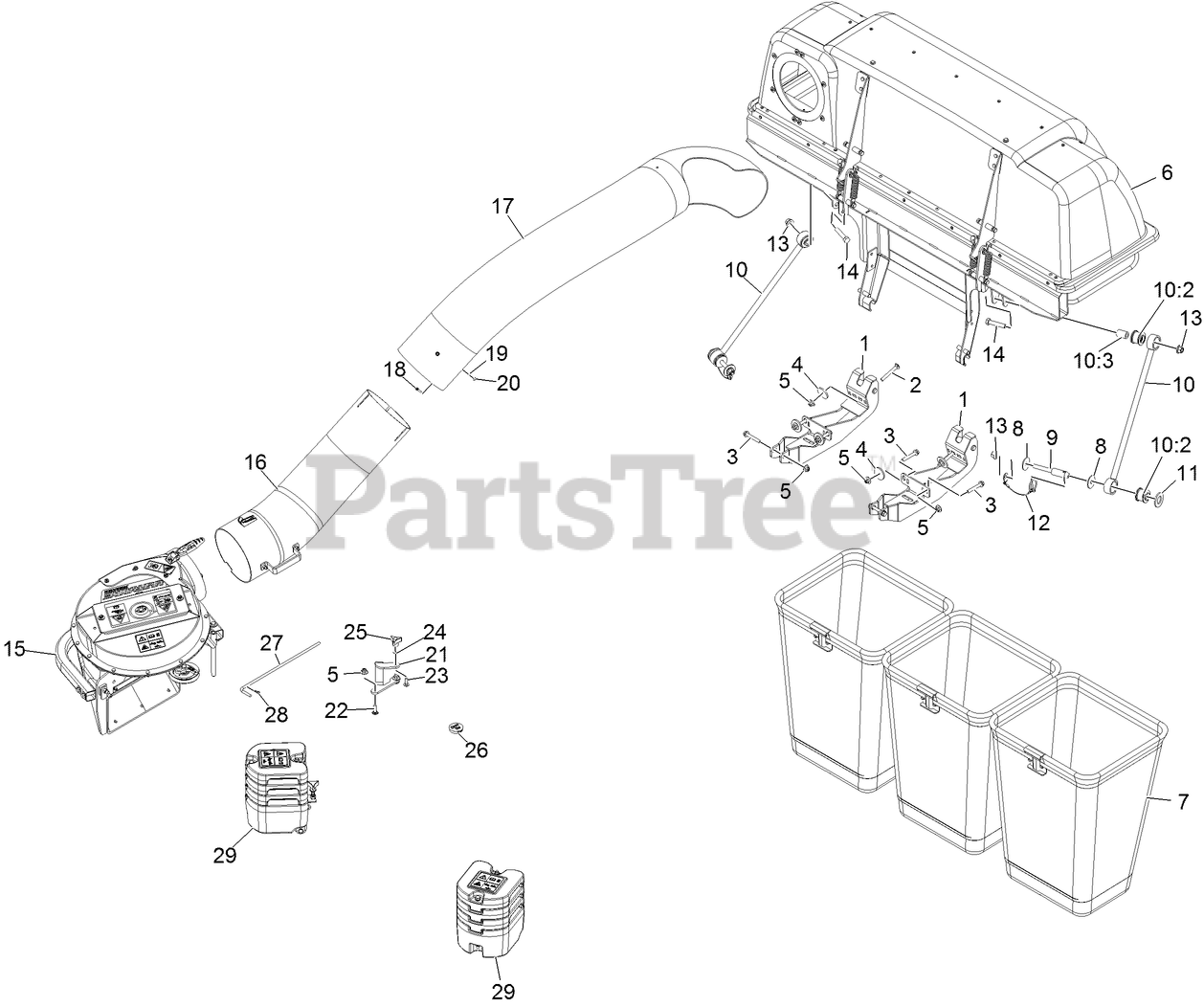 Exmark 126-8680 - Exmark Ultra Vac Bagger for Lazer Z-Series, Diesel ...