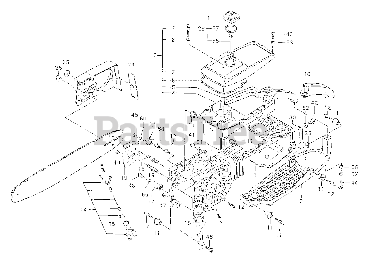 Tanaka ECS-650 - Tanaka Chainsaw Rear Handle Parts Lookup with Diagrams ...