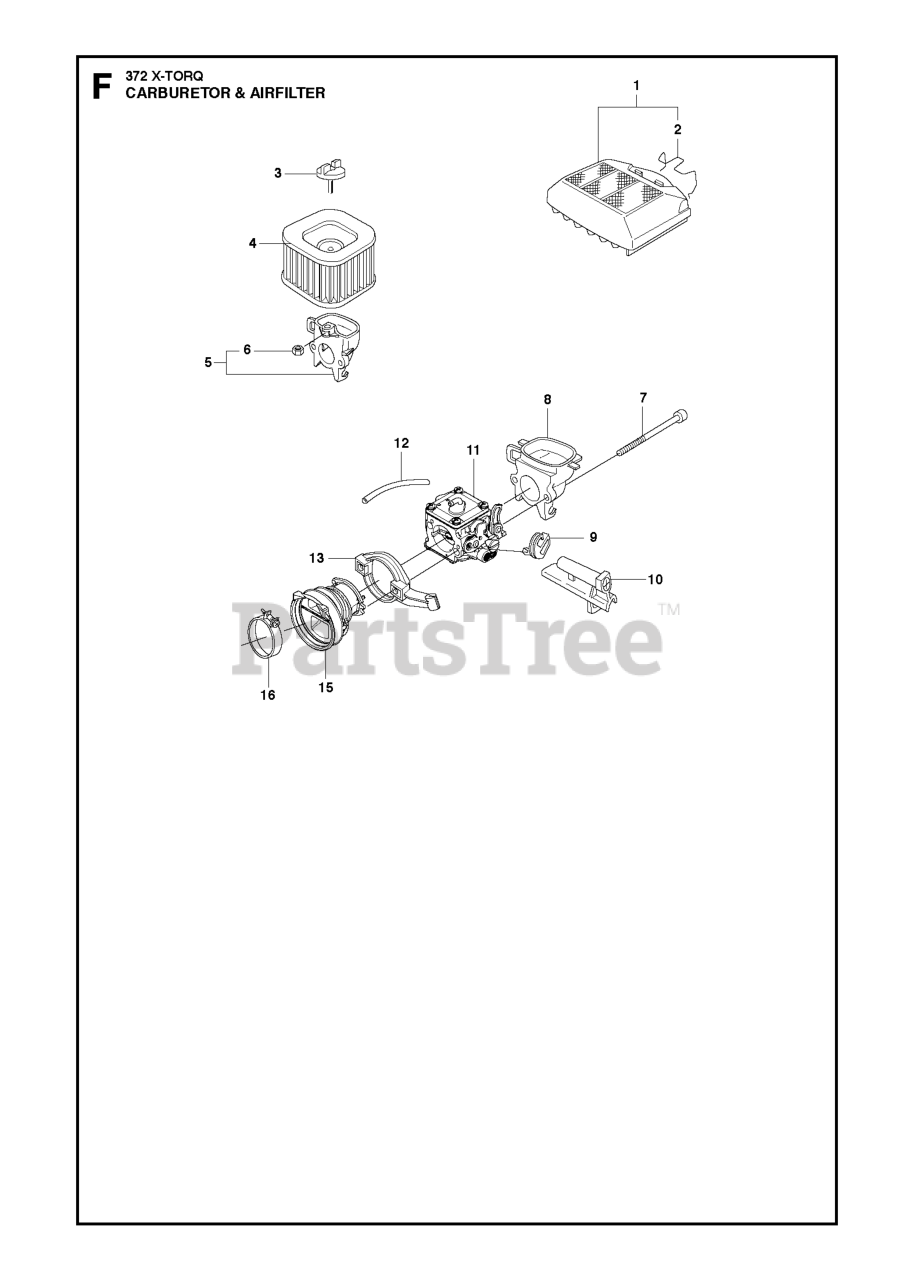 Husqvarna 372 XP/XPG X-TORQ - Husqvarna Chainsaw CARBURETOR & AIR ...