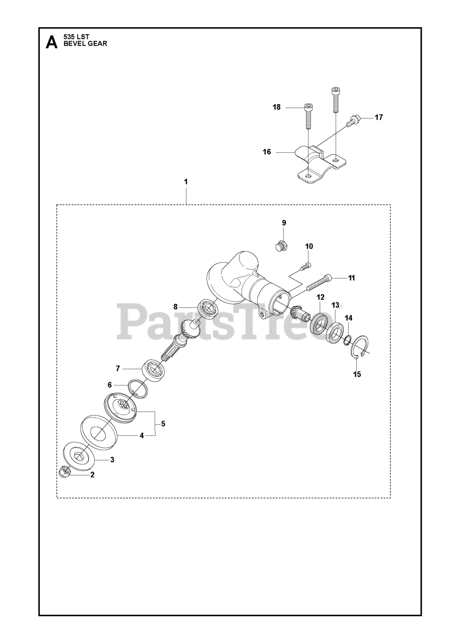Husqvarna 535 LST - Husqvarna Brush Cutter BEVEL GEAR Parts Lookup with ...