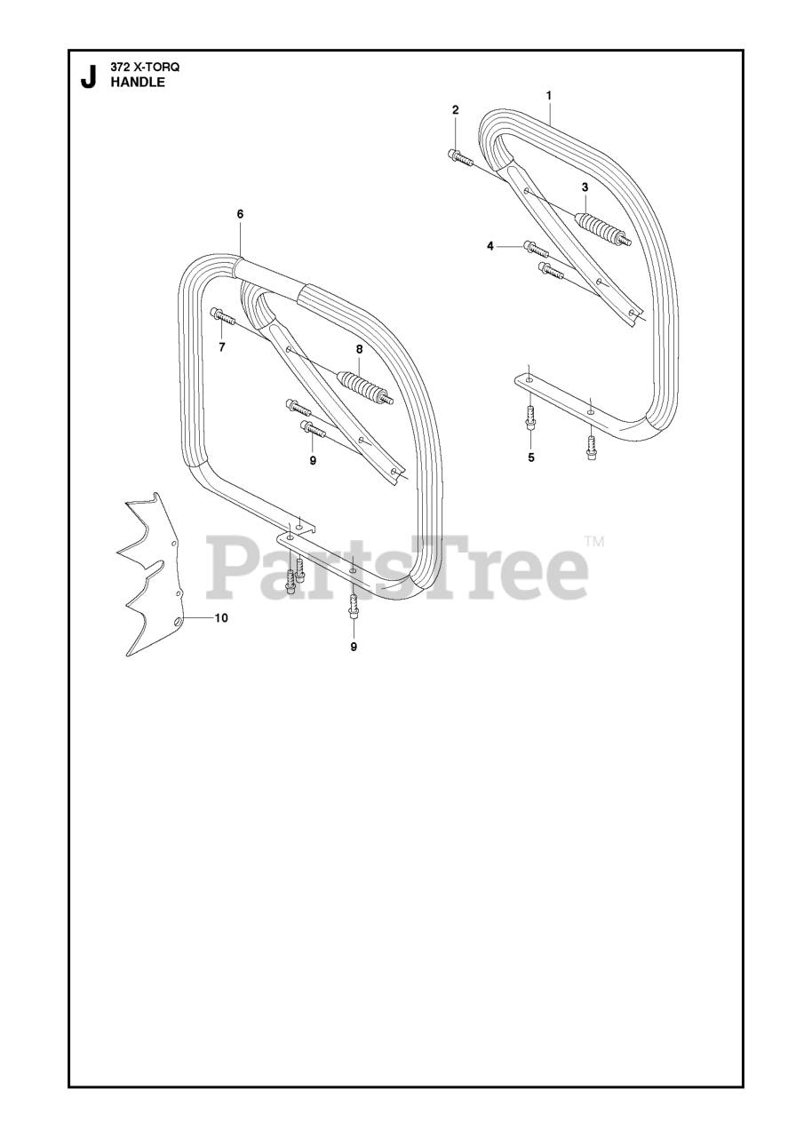 Husqvarna 372 XP/XPG X-TORQ - Husqvarna Chainsaw HANDLE 8 Parts Lookup ...
